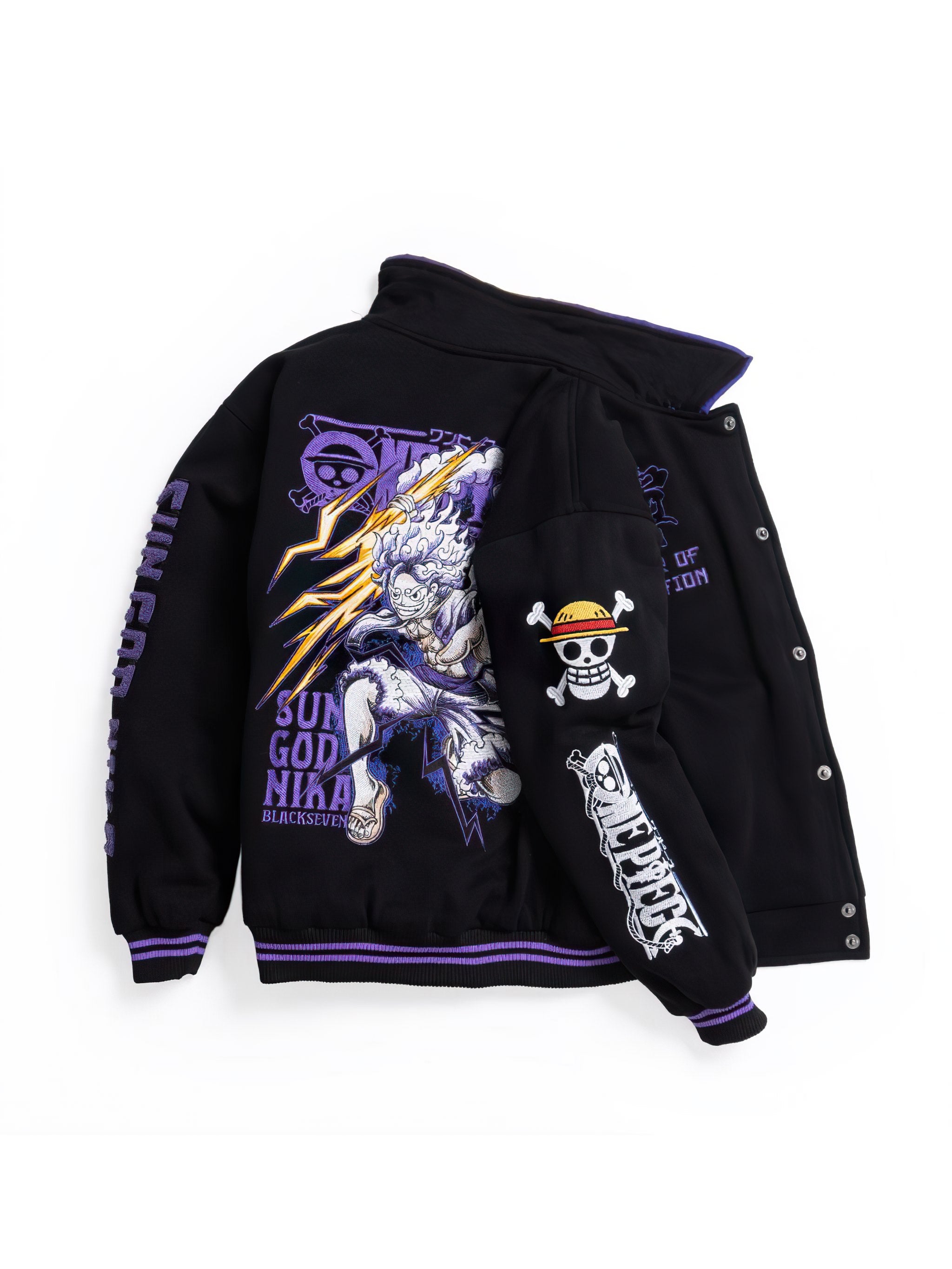 One Piece Gear 5 Varsity Jacket Full Embroidery | Japan Apparel – Zewearsy
