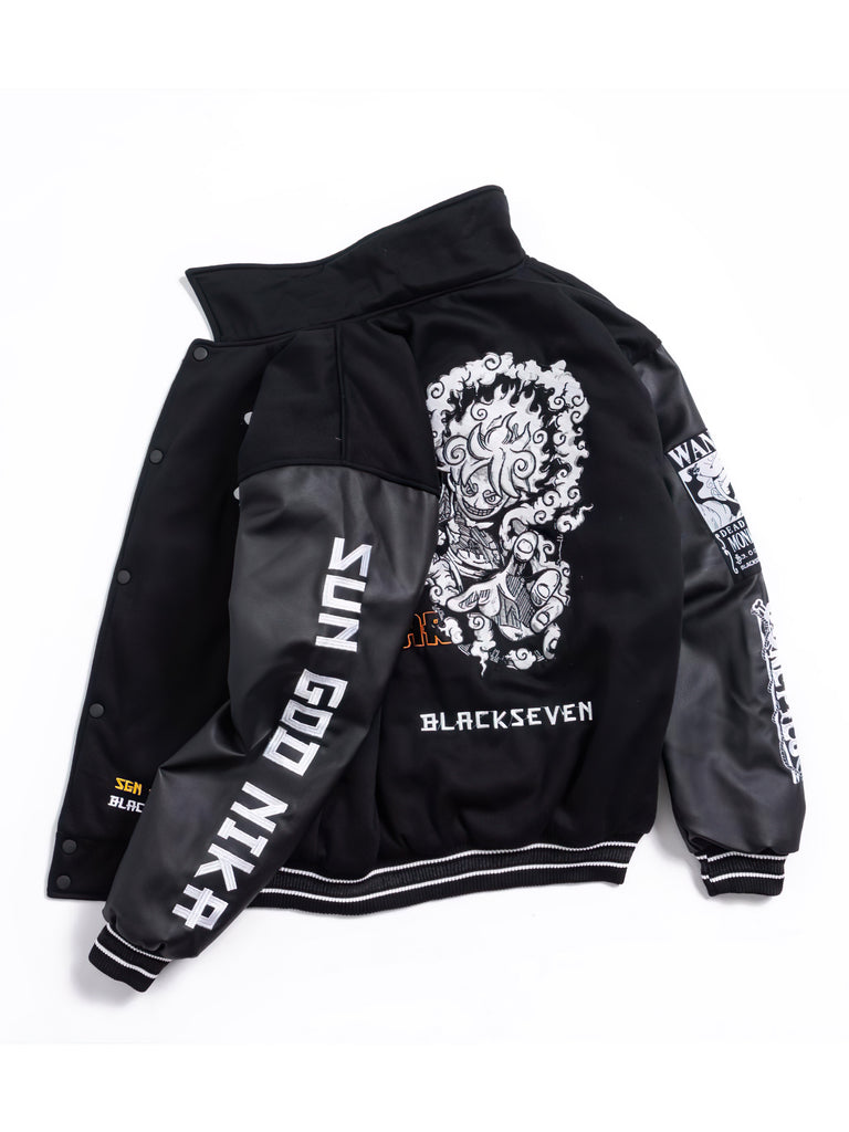 One Piece Gear 5 Varsity Jacket with Full Embroidery | Zewearsy