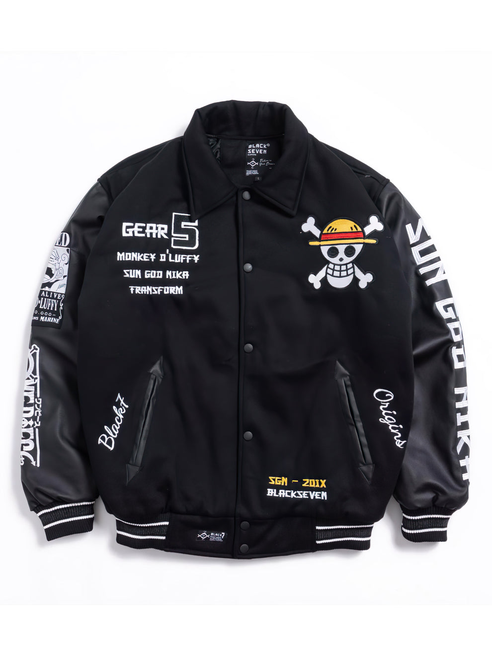 One Piece Gear 5 Varsity Jacket with Full Embroidery | Zewearsy
