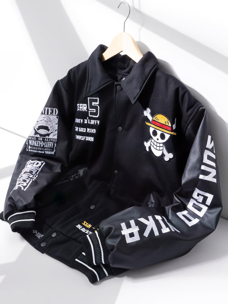 One Piece Gear 5 Varsity Jacket with Full Embroidery | Zewearsy